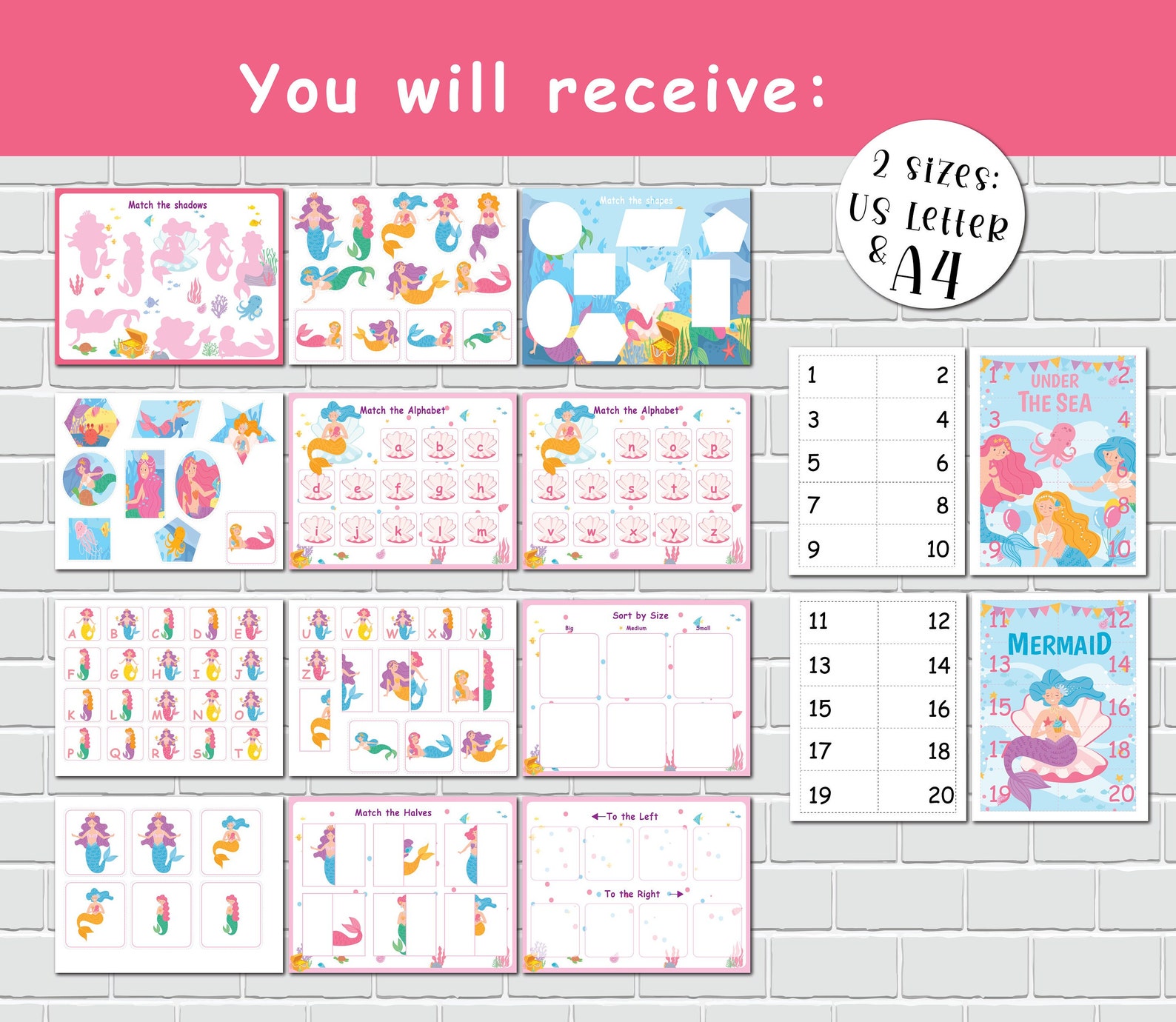 Mermaids Busy Book Pages Toddler Learning Binder Preschool - Etsy