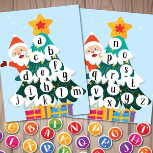 Alphabet Matching Activity, Christmas Busy Book Pages, Prechool ABC ...