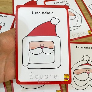 Santa Shapes Play Dough Mats, Printable Play Doh, Toddler Quiet Time ...