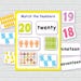 Matching Numbers 1-20 Activity. Counting Game, Preschool Math, Number ...