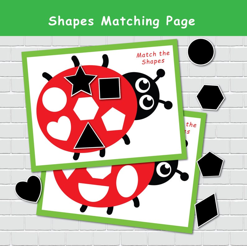 Ladybug Shapes Matching Activity, 2D Shapes, File Folder Games, Special ...