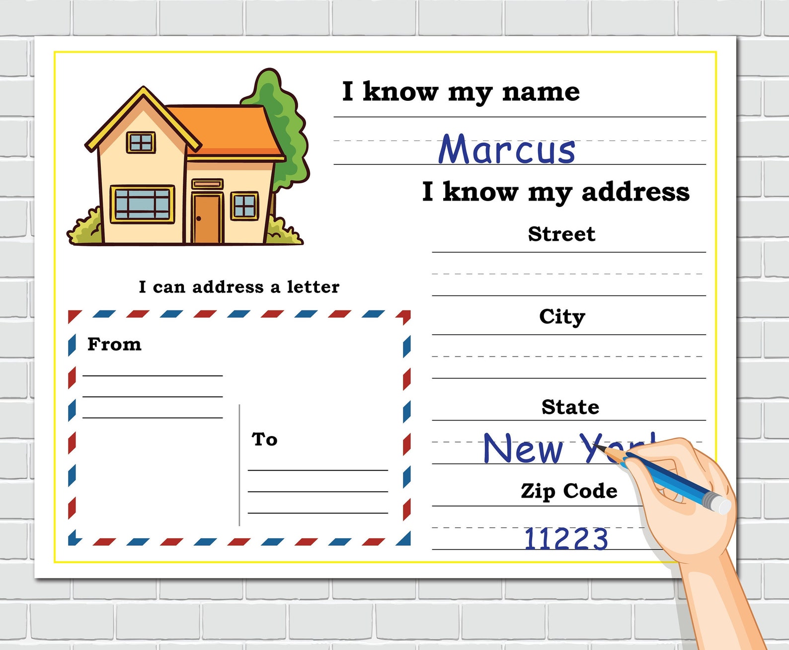 Phone Number and Address Activity About Me Printable Preschool - Etsy