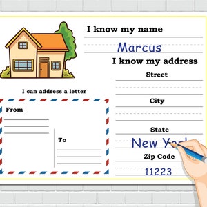 Phone Number and Address Activity About Me Printable Preschool Activity ...