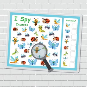 Insects I Spy Printable Activity for Kids, Look and Find Counting Game ...