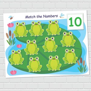Frog Pond Counting Activity, Matching Numbers, Spring Busy Book ...
