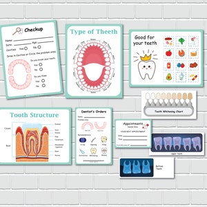 Dentist Dramatic Play, Dental Office Pretend Play, Printable Dramatic ...