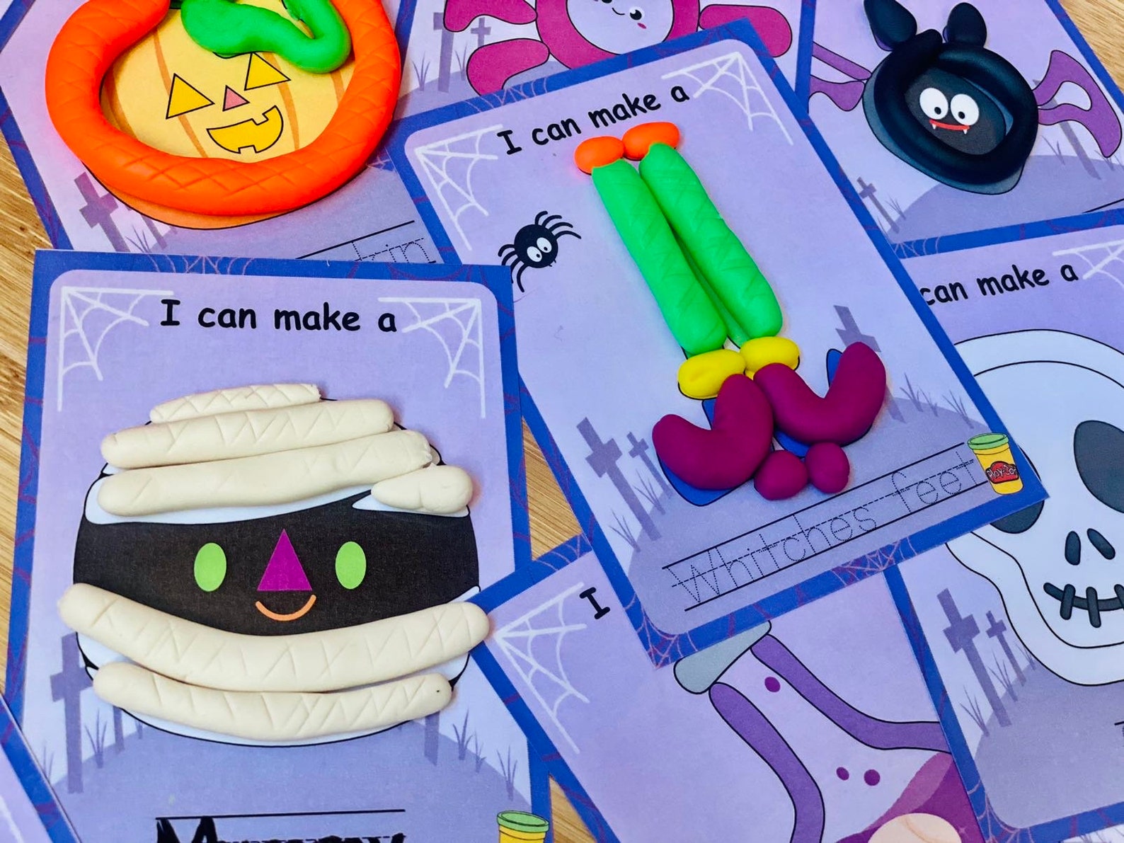 Halloween Play Dough Mats Printable Play Doh Preschool - Etsy