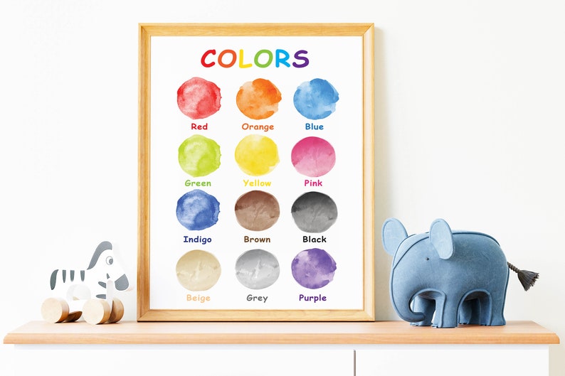 Colors Educational Poster for Kids Montessori Classroom - Etsy