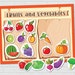 Fruits and Vegetables Sorting Printable Activity. Farm Busy Book Page ...