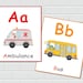 Alphabet Flashcards Transportation Theme ABC Printable Flash - Etsy