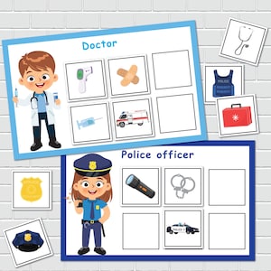 Community Helpers Preschool Sorting Mats. Professions Printable ...