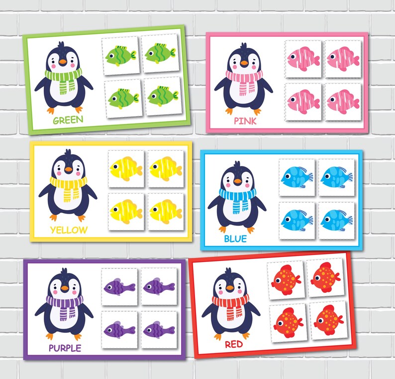 Penguin Color Matching Activity for Kids, Winter Activities, Toddler ...