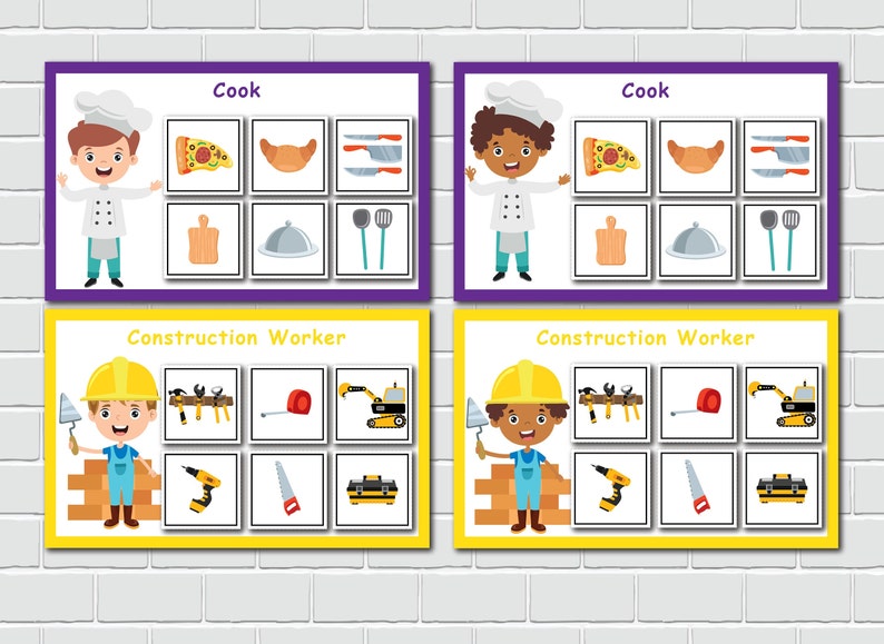 Community Helpers Preschool Sorting Mats. Professions - Etsy