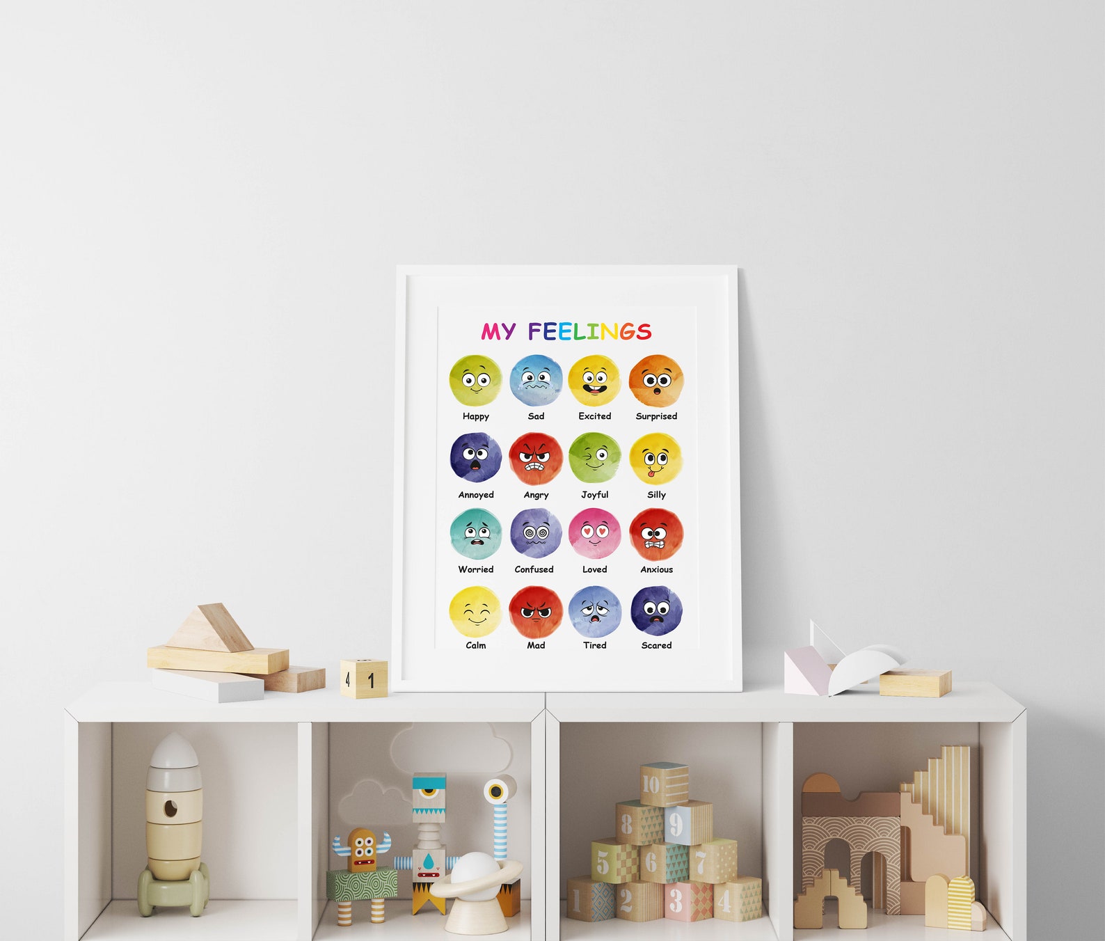 Feelings Poster for Kids Emotios Chart Homeschool Decor - Etsy