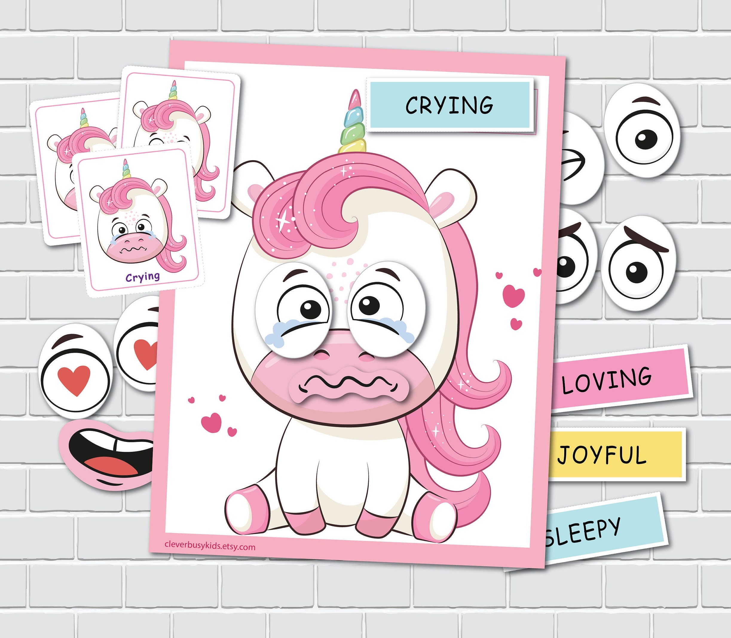 Emotions and Feelings Matching Game Unicorn Theme Activity - Etsy