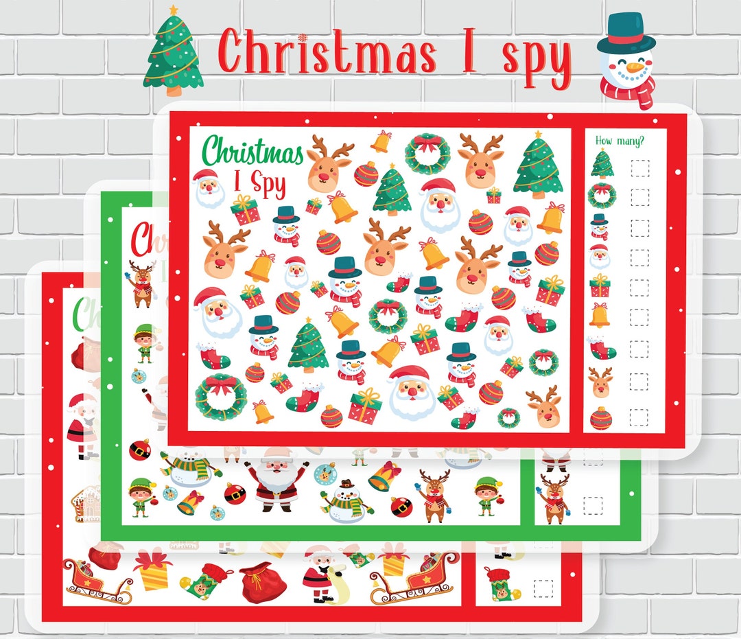 Christmas I Spy Activity for Toddlers, Look and Find Counting Game ...