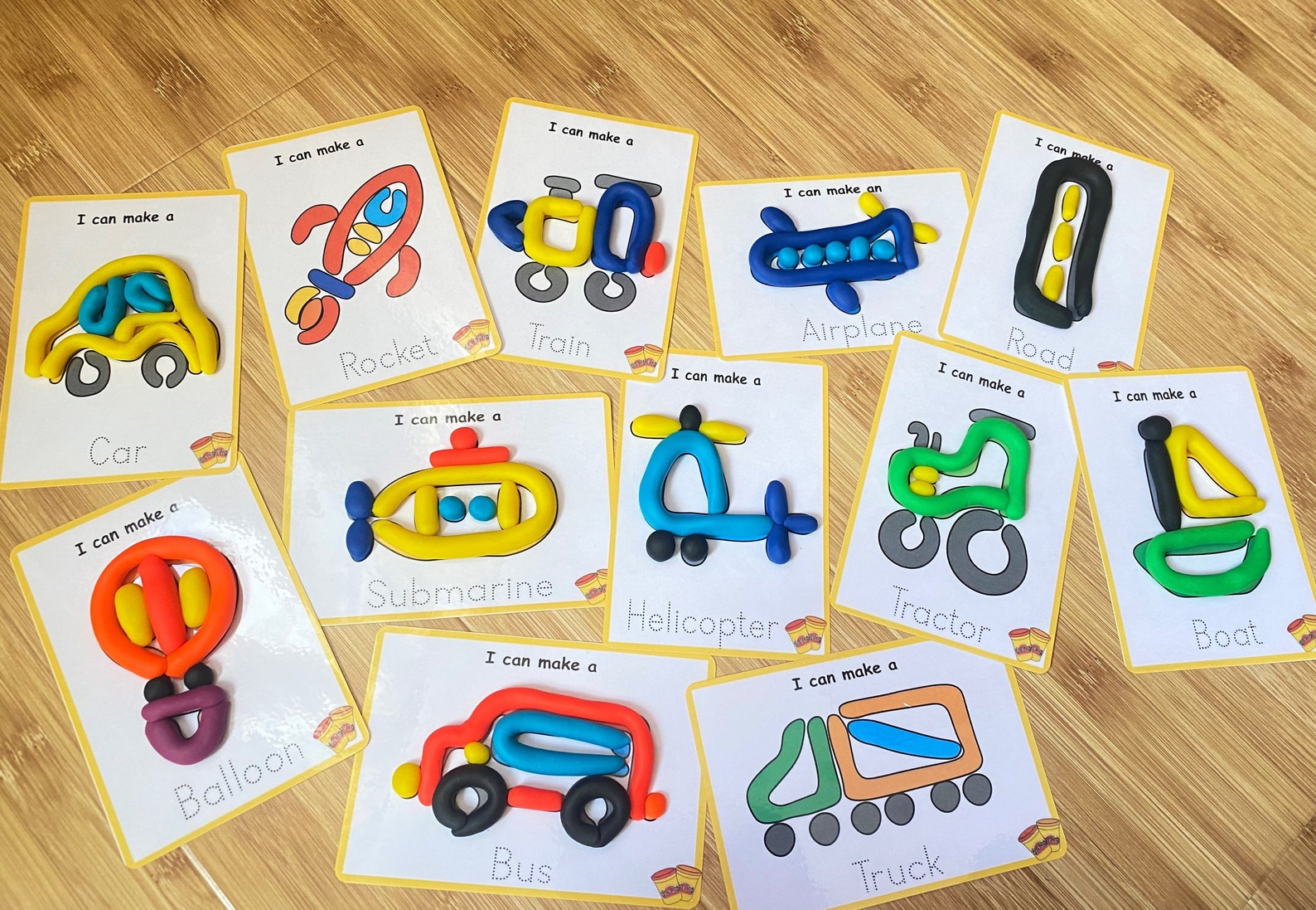 Play Doh Mats Transportation Visual Cards Printable Play - Etsy