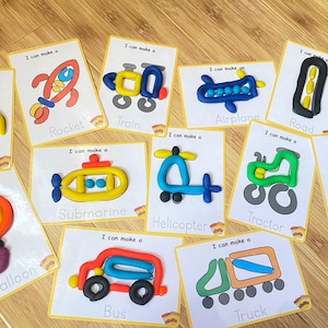 Play Doh Mats, Transportation Visual Cards, Printable Play Dough ...