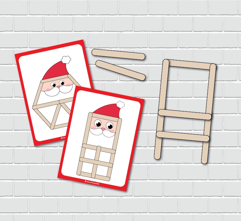 Santa Popsicle Sticks Activity for Kids, Christmas Activities, Fine ...