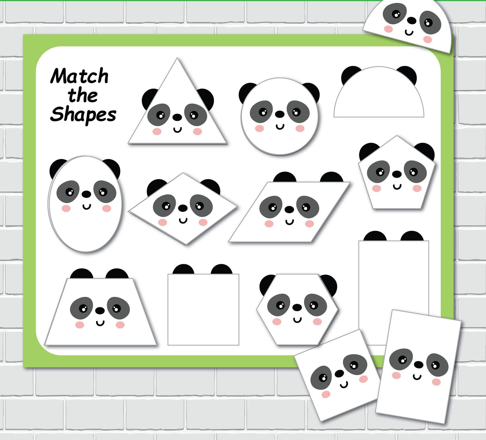 Panda Shape Matching Activity, 2D Shapes, Busy Book Page, File Folder ...