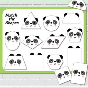 Panda Shape Matching Activity, 2D Shapes, Busy Book Page, File Folder ...