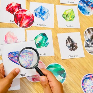 Gemstones Pattern Matching Cards, Minerals and Crystals, Geology Rocks ...