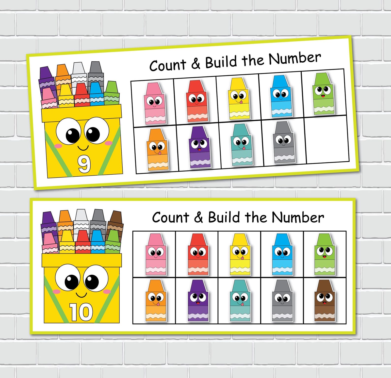 Crayon Ten Frame Activity, Preschool Math, Number Recognition ...