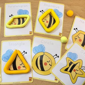 Bees Shapes Play Dough Mats, Summer Play Doh Activity, Preschool Fine ...