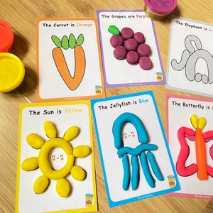 Colors Play Doh Mats, Kids Printable Play Dough, Montessori Play Doh ...