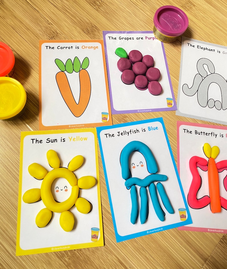 Colors Play Doh Mats, Kids Printable Play Dough, Montessori Play Doh ...
