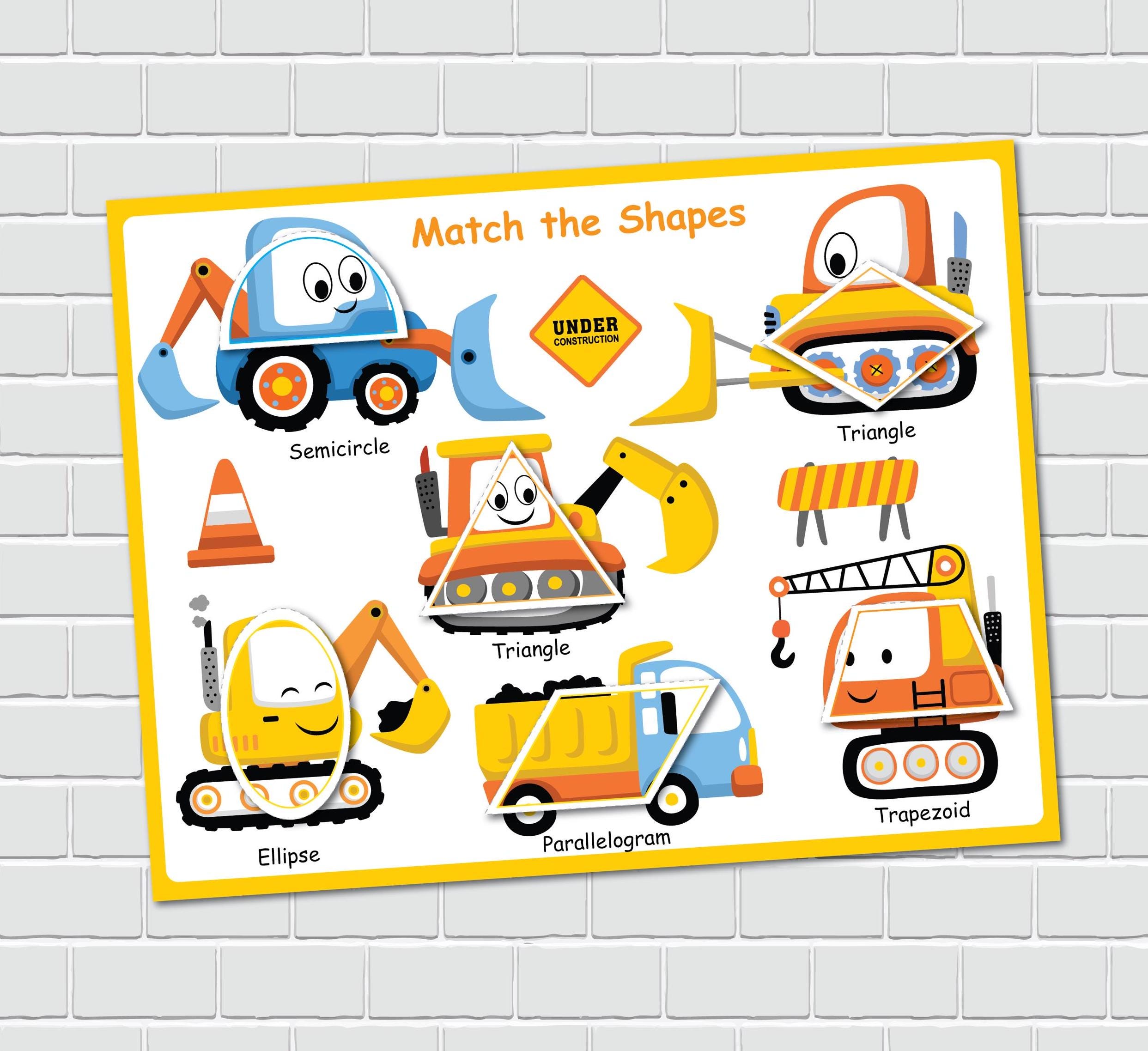 Truck Shapes Activity, 2D Shapes, Preschool Learning Binder (digital ...