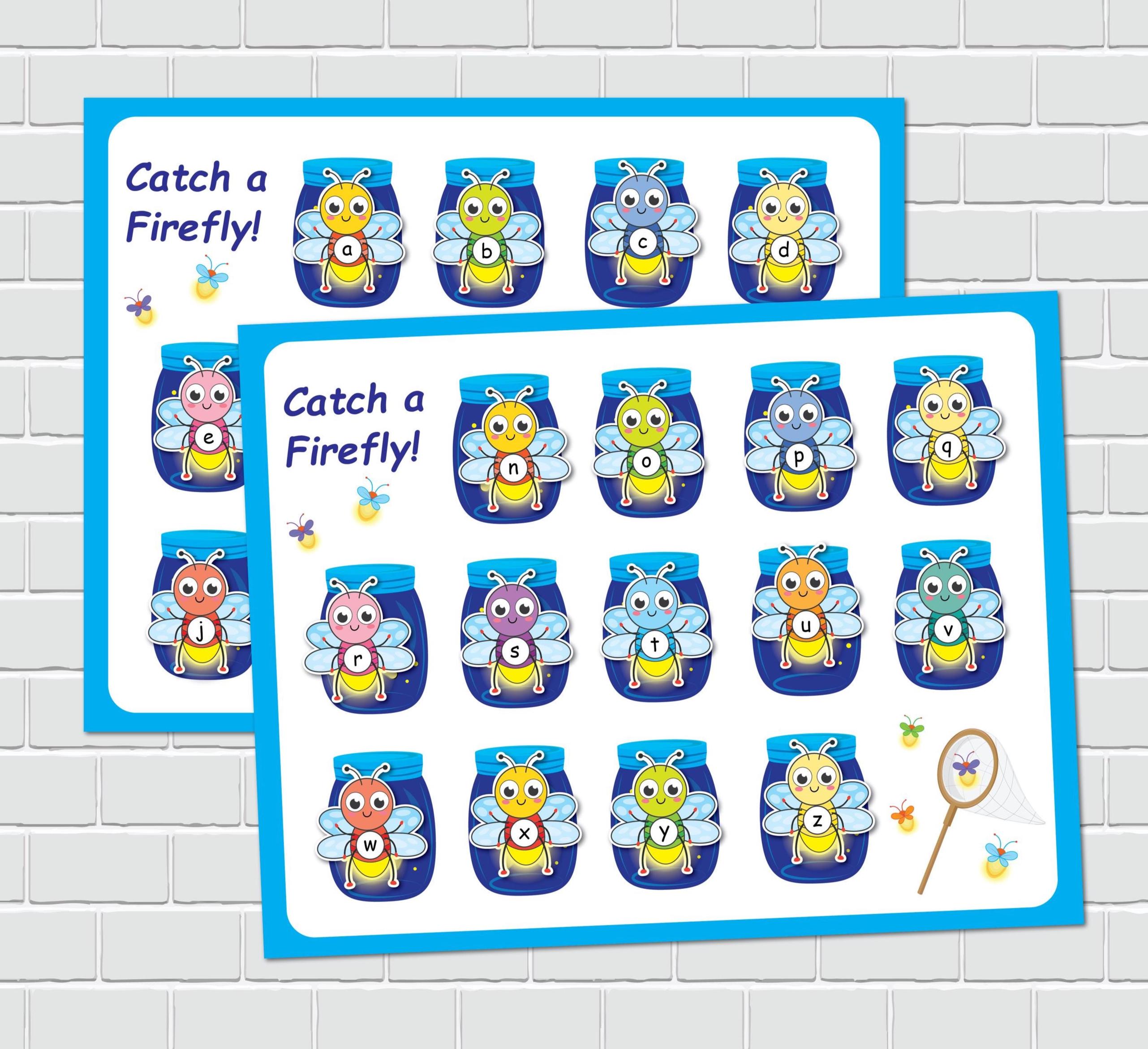 Firefly ABC Matching Activity for Kids, Summer Busy Book Page, File ...