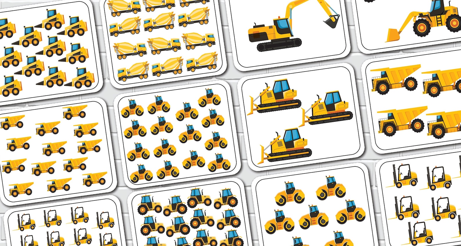 Comparing Numbers Construction Trucks Printable Activity for - Etsy