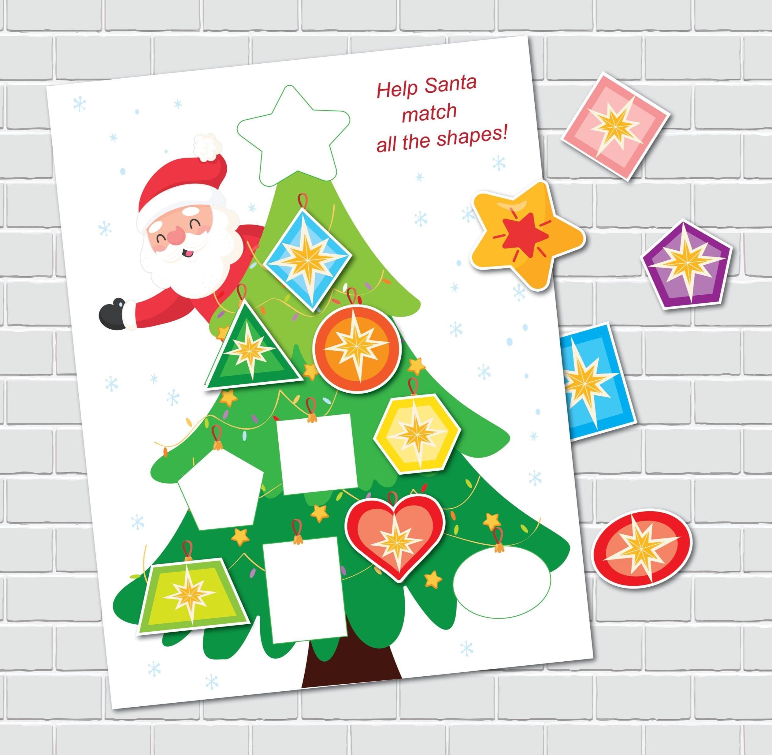 Christmas Tree Shape Matching Activity, 2D Shapes, Winter Busy Book ...