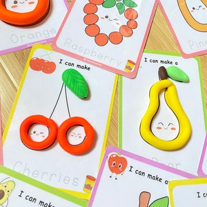 Play Doh Mats, Fruits Printable Play Dough, Montessori Play Doh ...