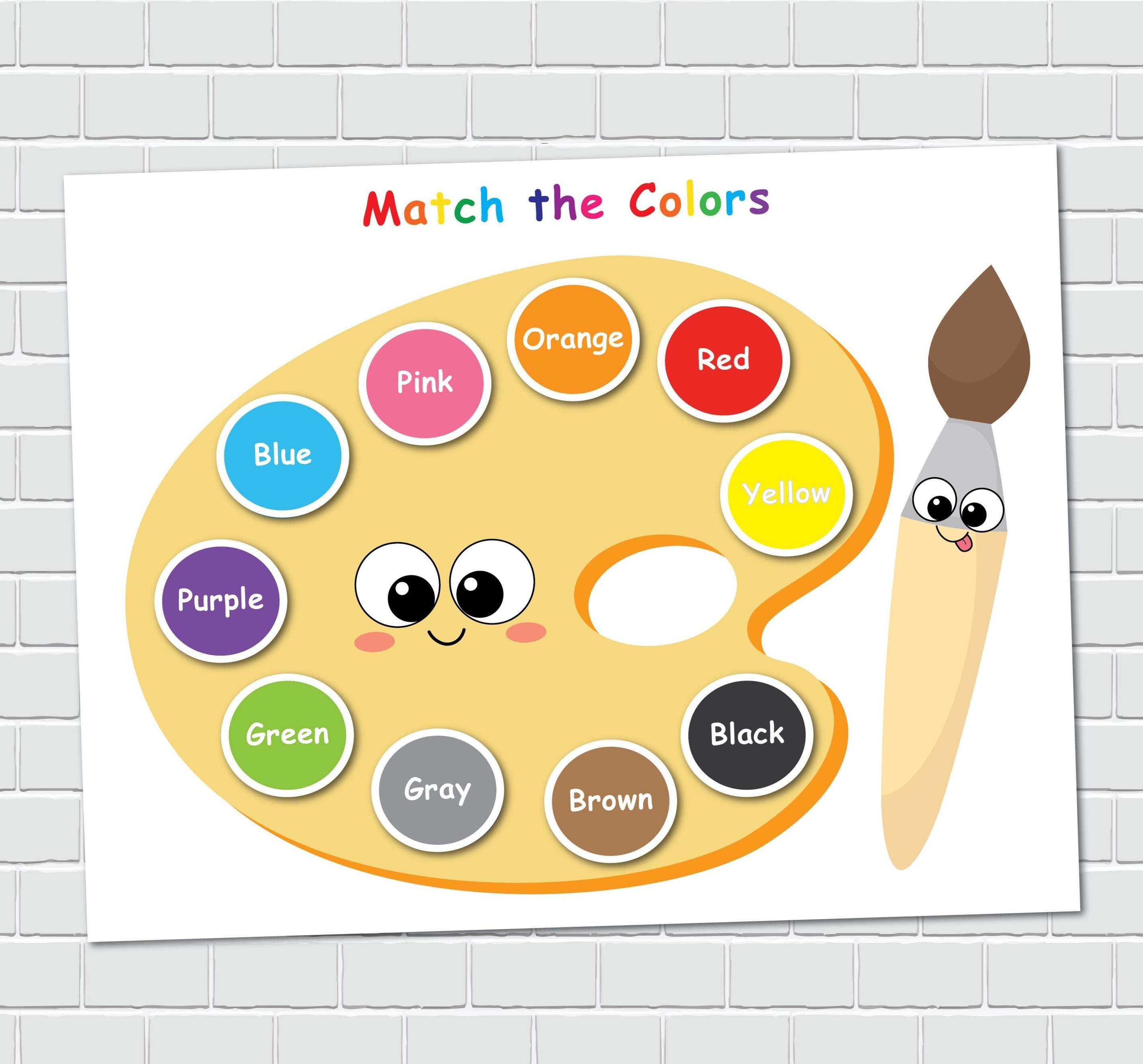 Color Matching Activity: Art Palette Printable for Toddlers (PDF ...