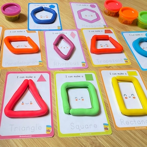 Shapes Play Dough Mats, Printable Montessori Play Doh Activity ...