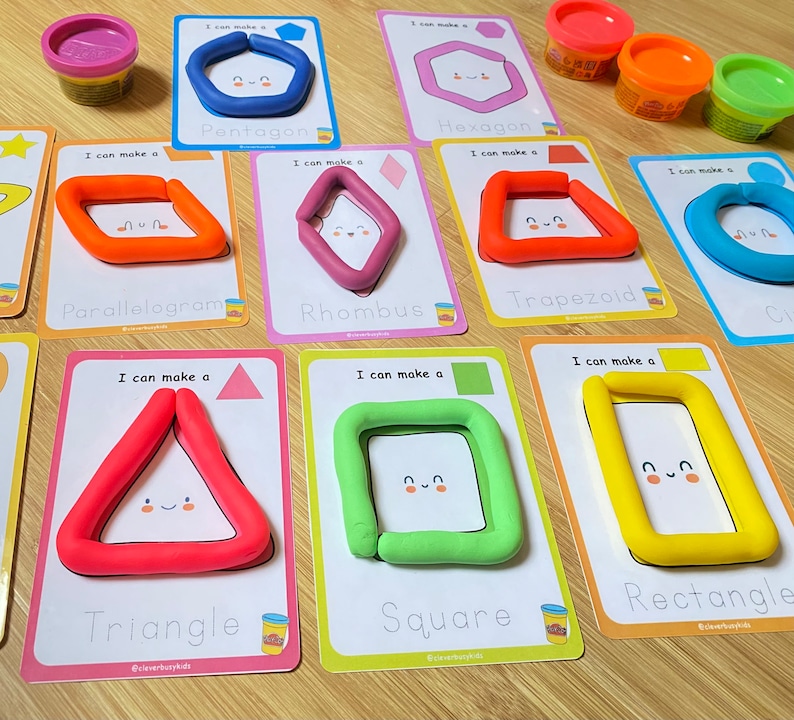 Shapes Play Dough Mats, Printable Montessori Play Doh Activity ...