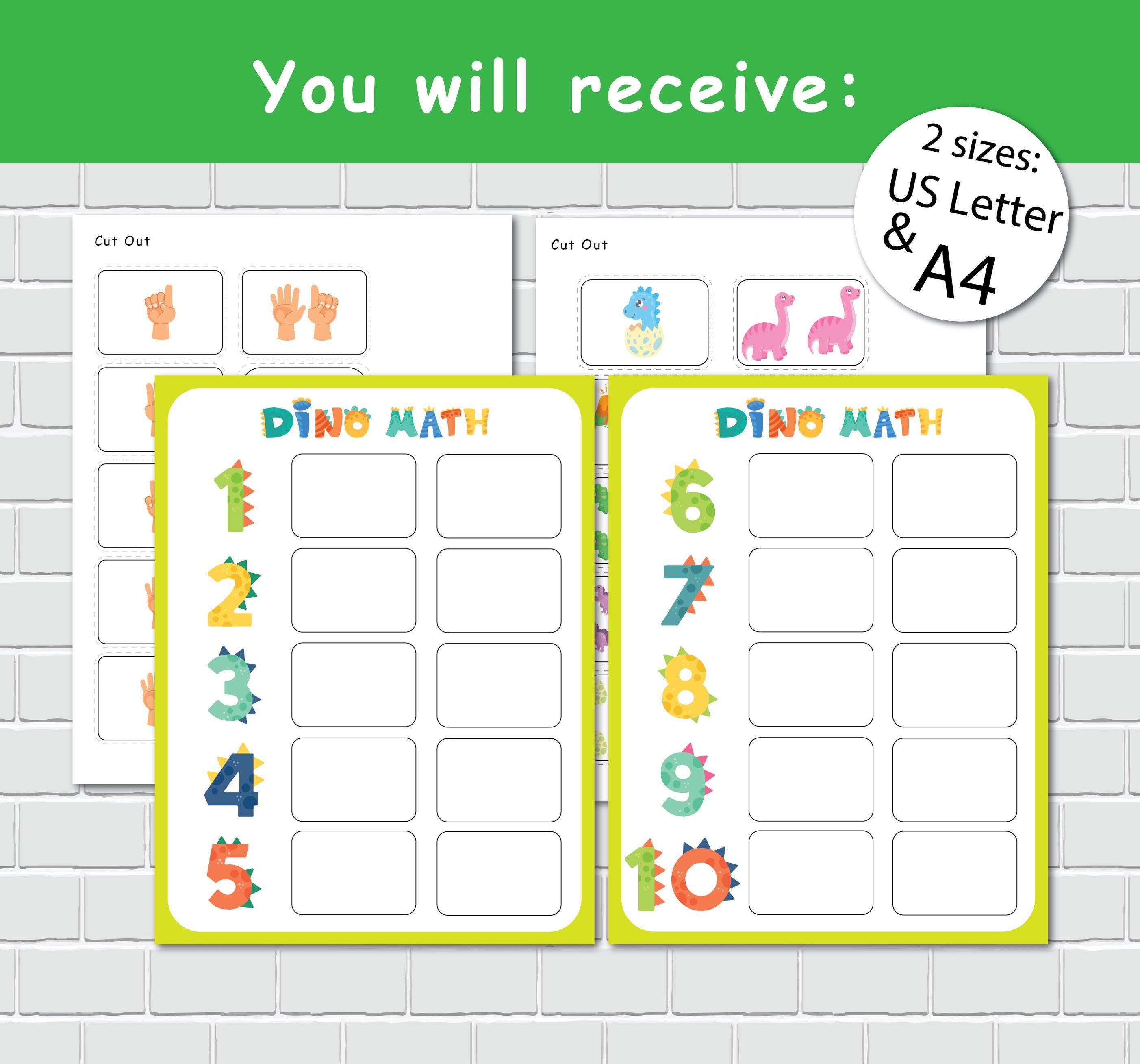 Dinosaur Counting Activity, Preschool Math, Homeschool Resource ...