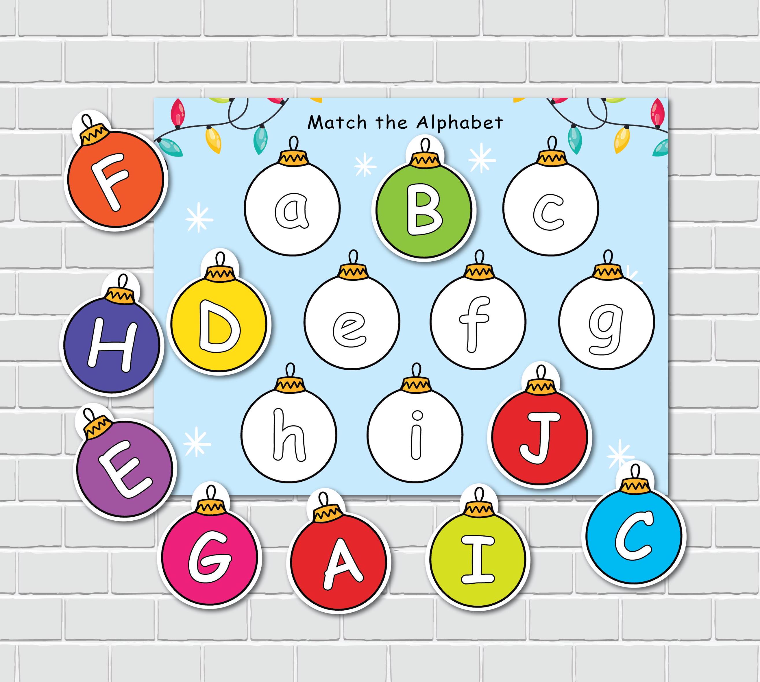 Christmas Alphabet Matching Game, Winter ABC Activity (digital Download ...