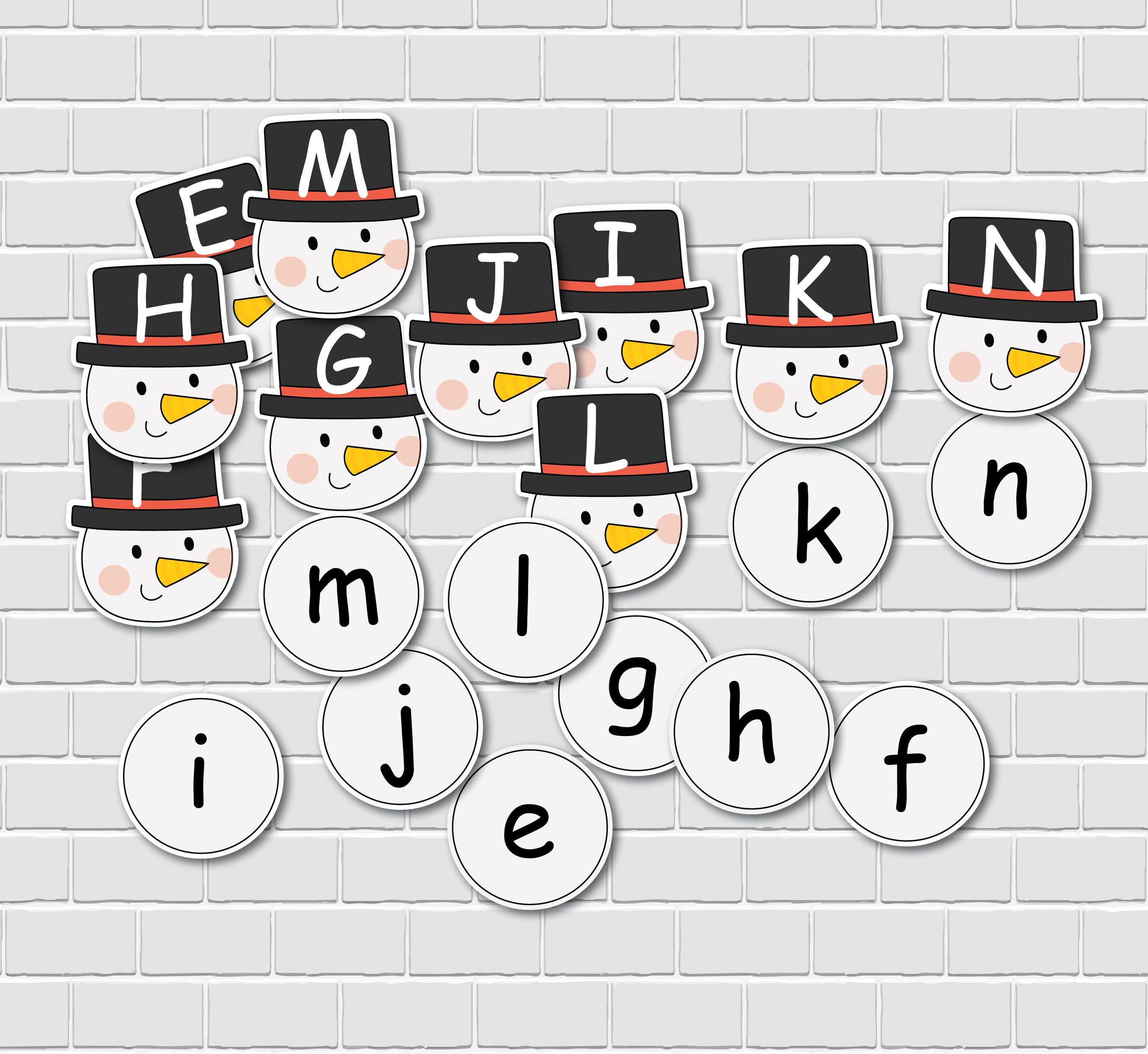 Snowman Alphabet Matching Game, Winter Activity (digital Download ...
