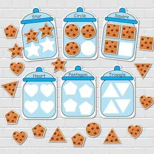 Cookie Jar Shapes Matching Game, Preschool Learning (digital Download ...