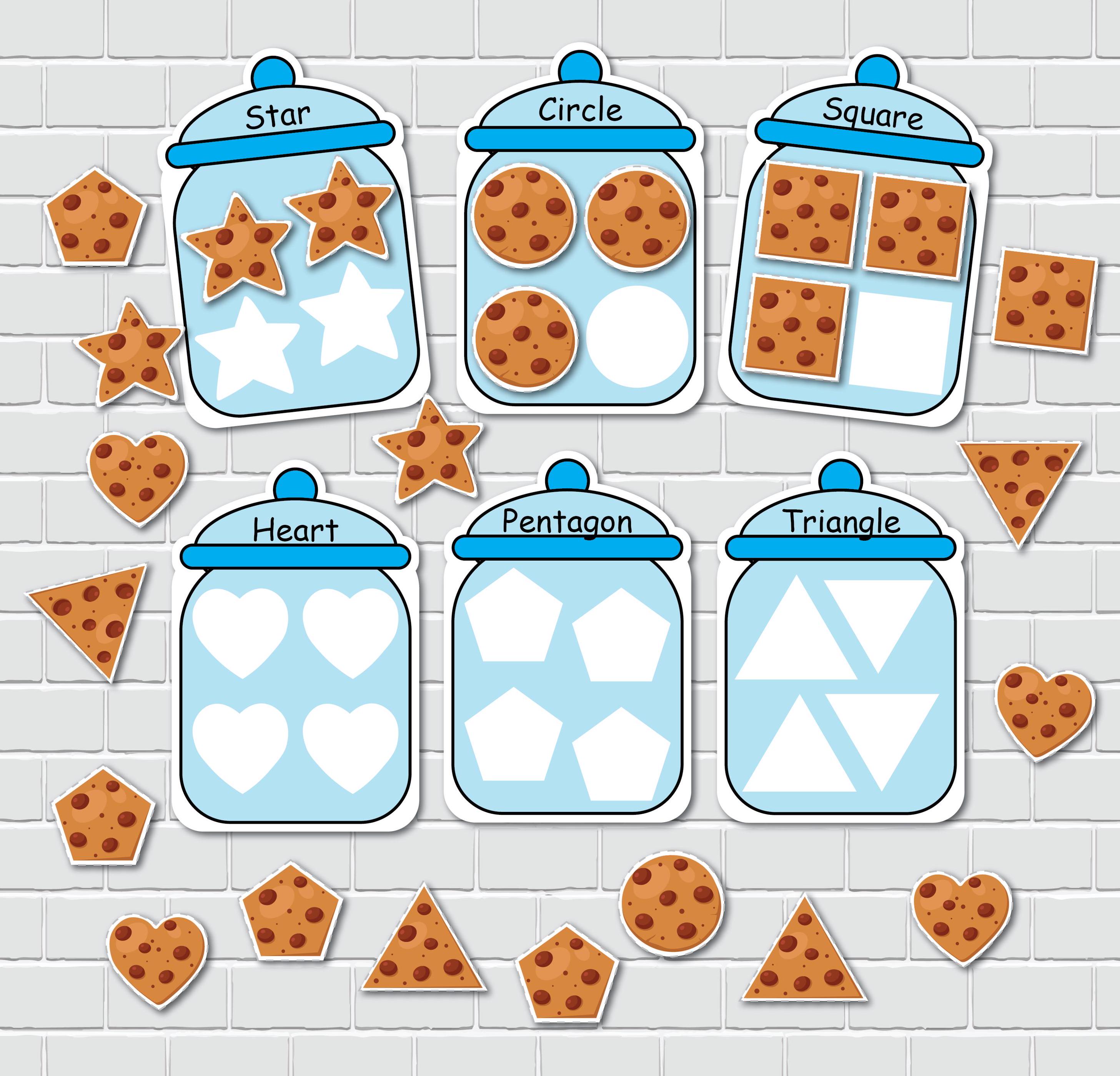 Cookie Jar Shapes Matching Game, Preschool Learning (digital Download ...