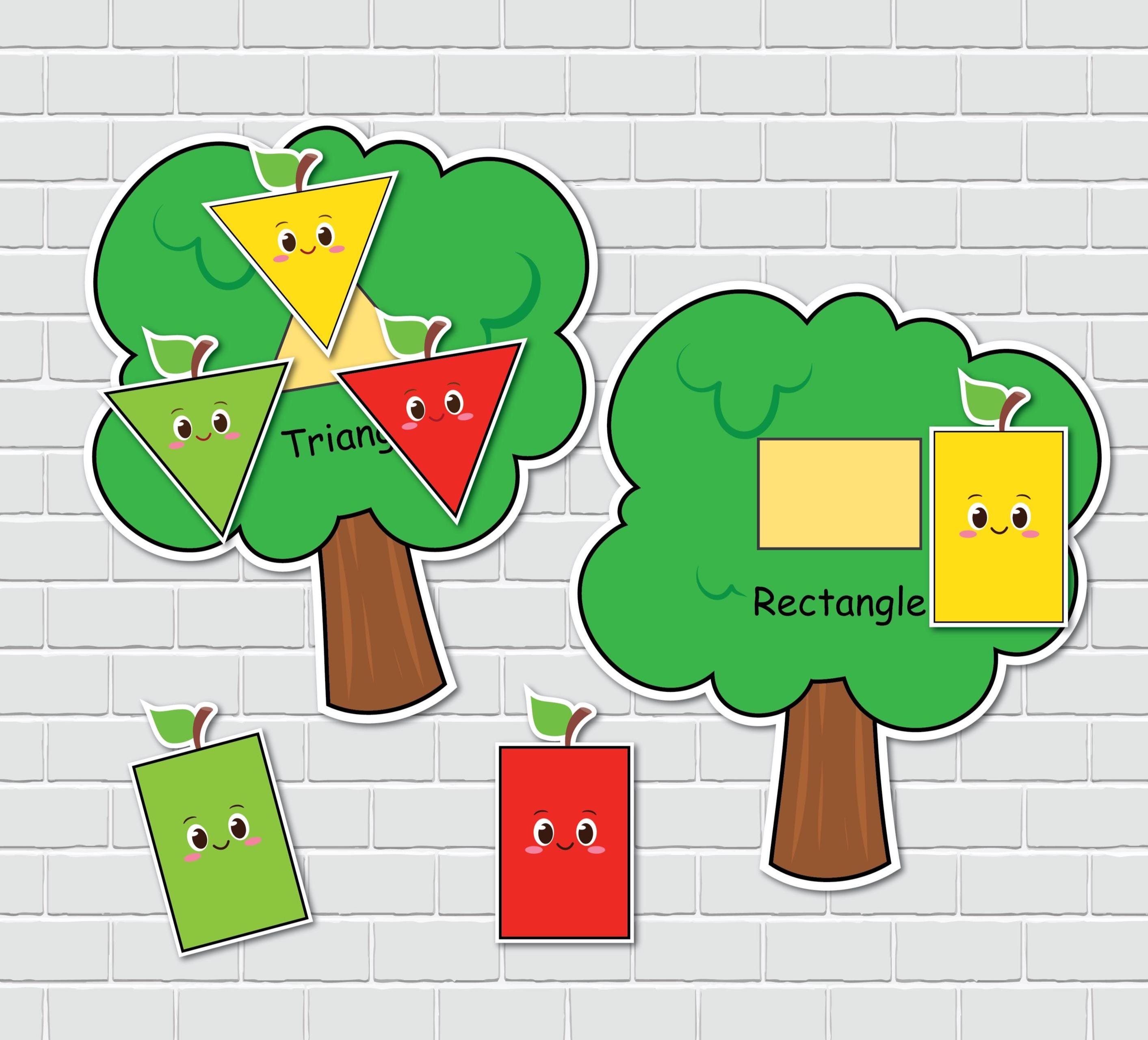 Apple Shapes Matching Actvity. Toddlers Sort and Match Game. Homeschool ...