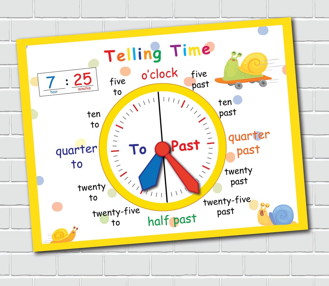 Printable Clock Telling Time Learning Activities Preschool | Etsy Canada