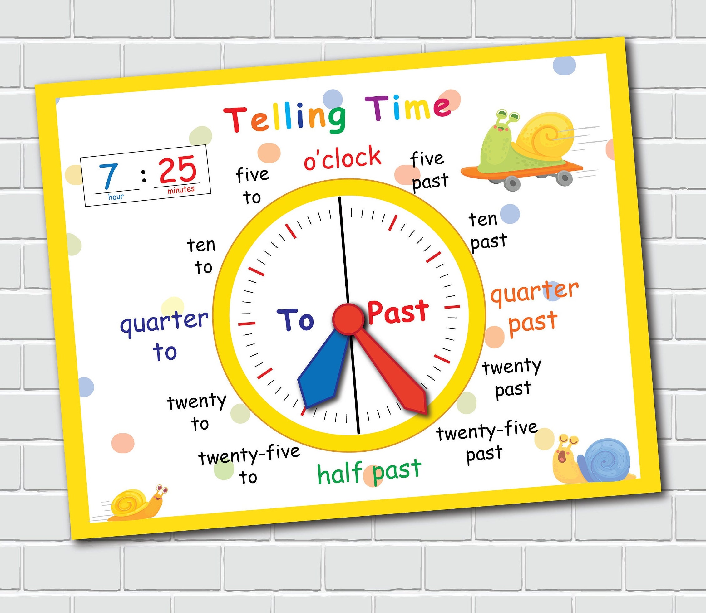 Printable Clock Telling Time Learning Activities Preschool - Etsy