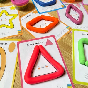 Shapes Play Dough Mats, Printable Montessori Play Doh Activity ...