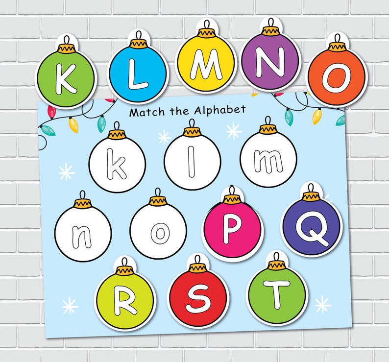 Christmas Alphabet Matching Game, Winter ABC Activity (digital Download ...