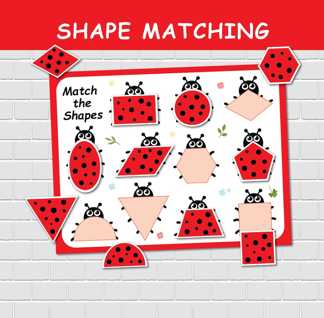 Ladybug Shape Matching Activity, 2D Shapes, Summer Busy Book Page, File ...