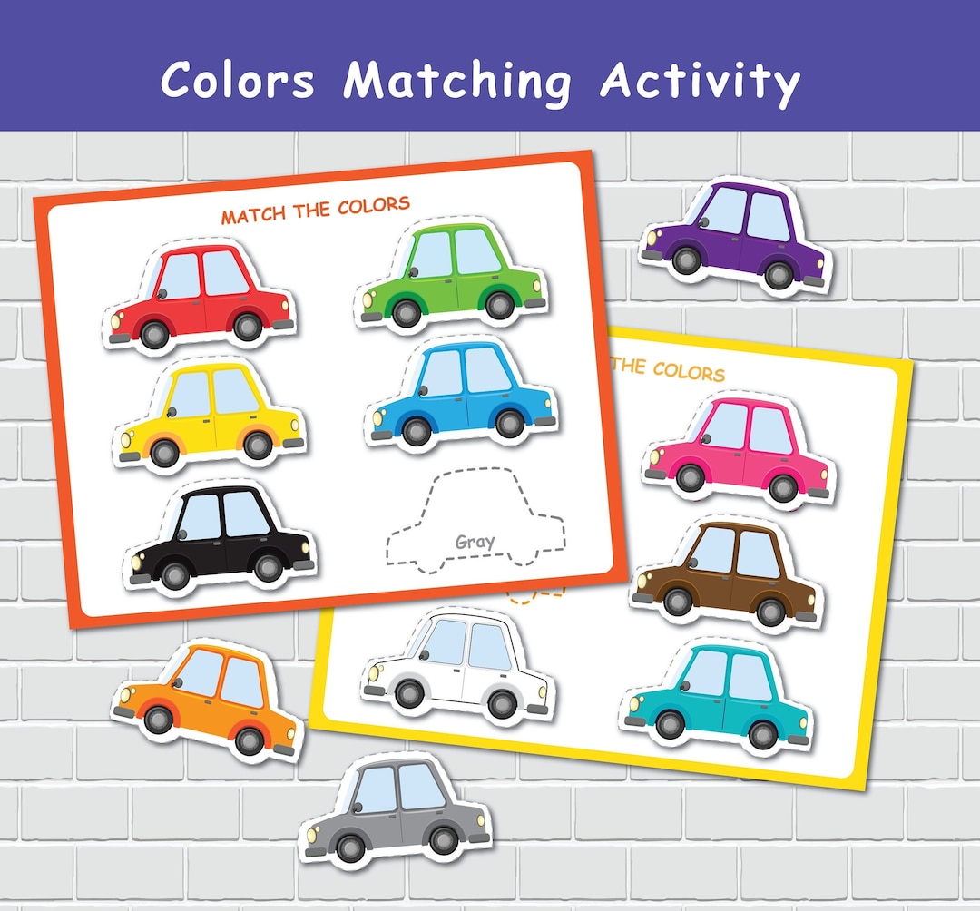 Cars Color Matching Activity for Kids, Toddler Printable, Montessori ...